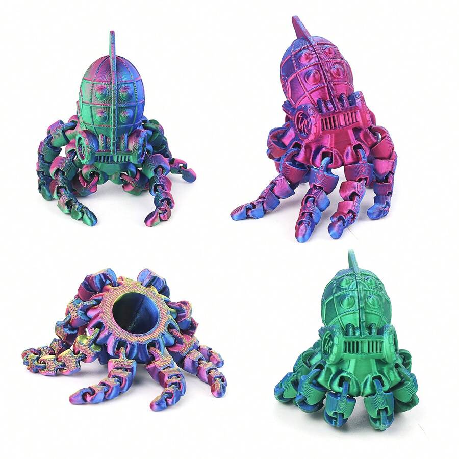 3D Printed Mechanical Octopus, Realistic Ocean Creature Model With ...