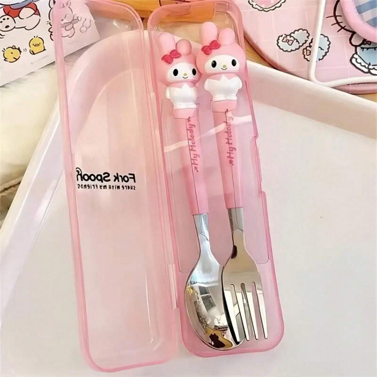 Sanrio Sanrio Cute Black Cat Meatball And Hello Kitty Cartoon Spoon ...