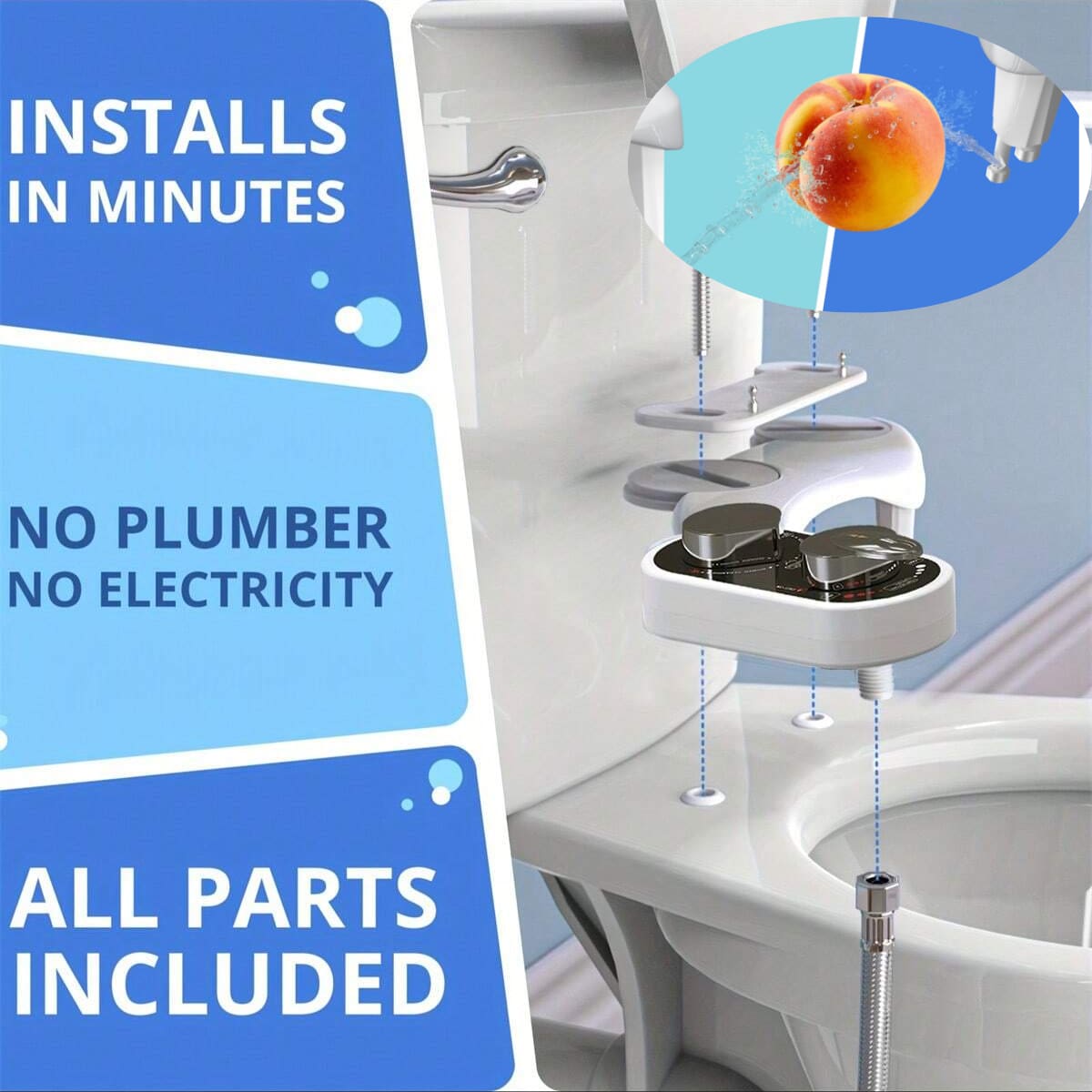 Non-Electric Dual Nozzle Bidet Attachment For Toilet, Cold Water Spray ...