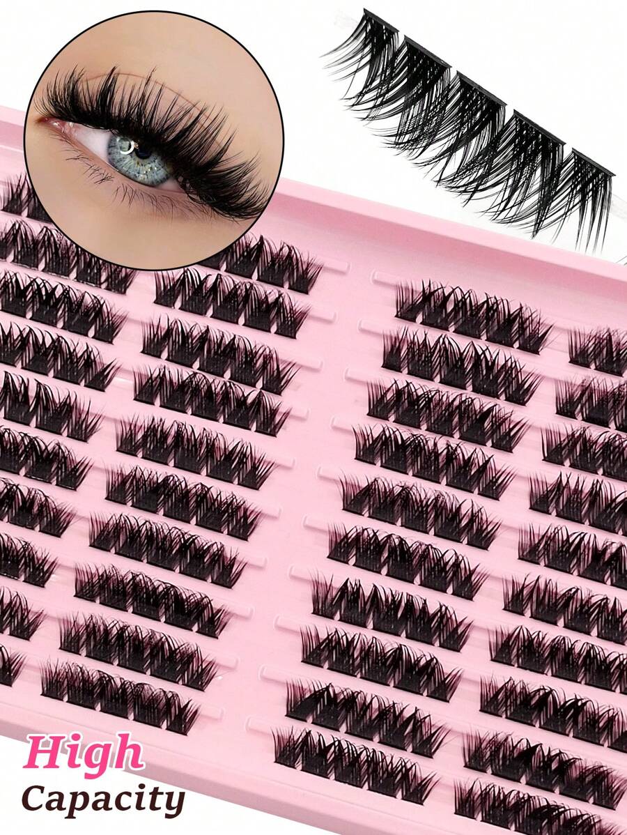 200Pcs D Curl Lash Clusters Individual Eyelashes Clusters Wispy DIY ...