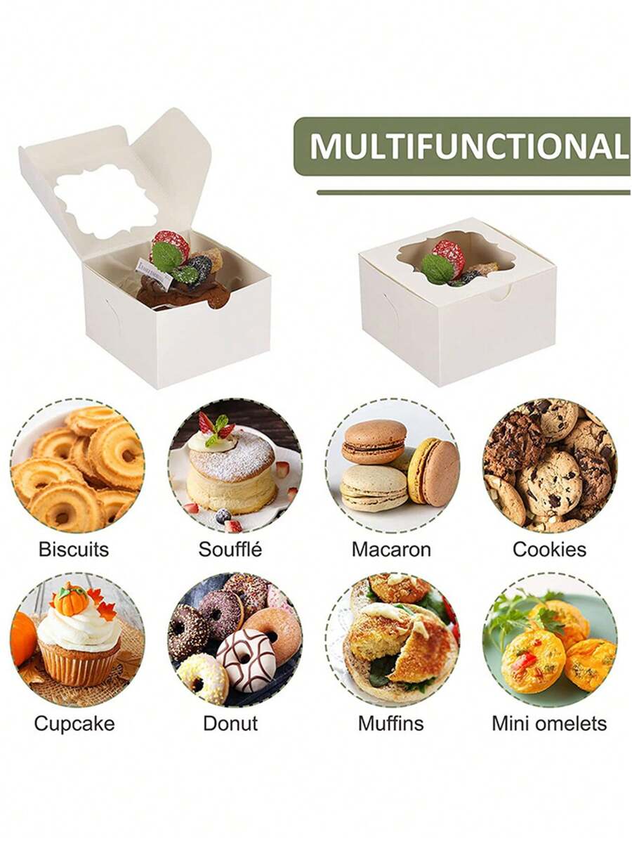8PCS LotFancy White Bakery Boxes With Window, Cookie Boxes, Small Treat Boxes, Mini Cake Boxes ...