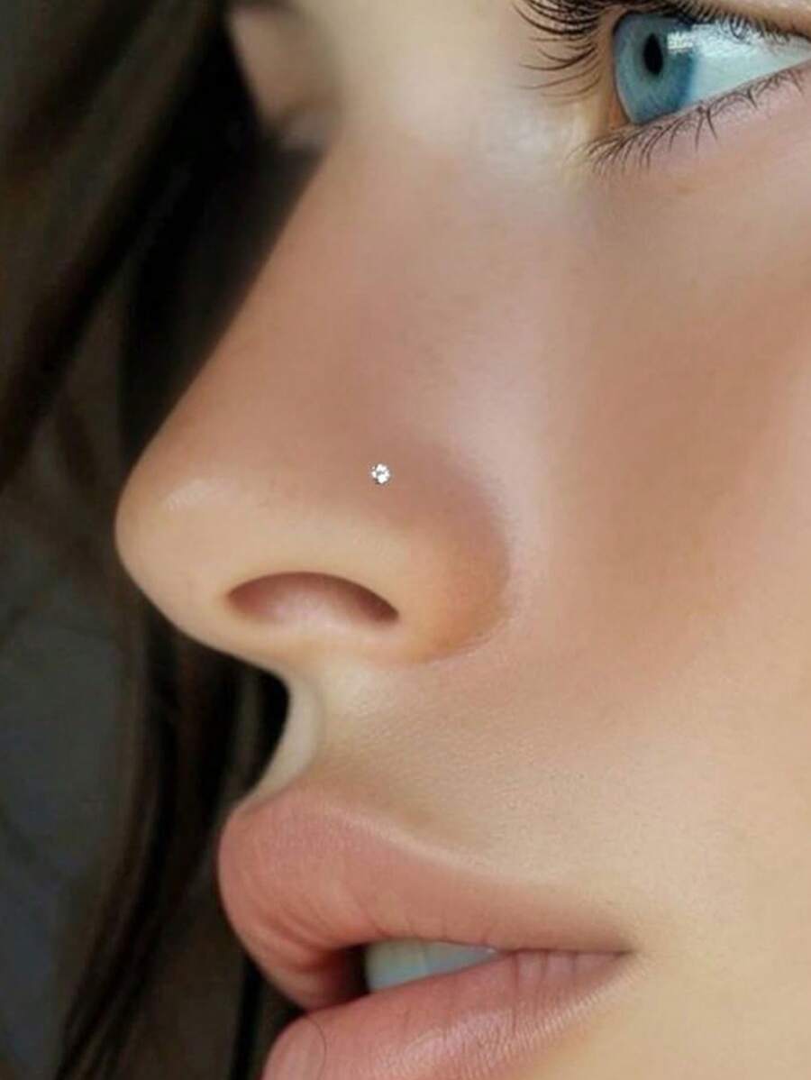 CIZME 6pcs Silvery Nose Studs Stainless Steel Nose Stud Pack 20G L ...