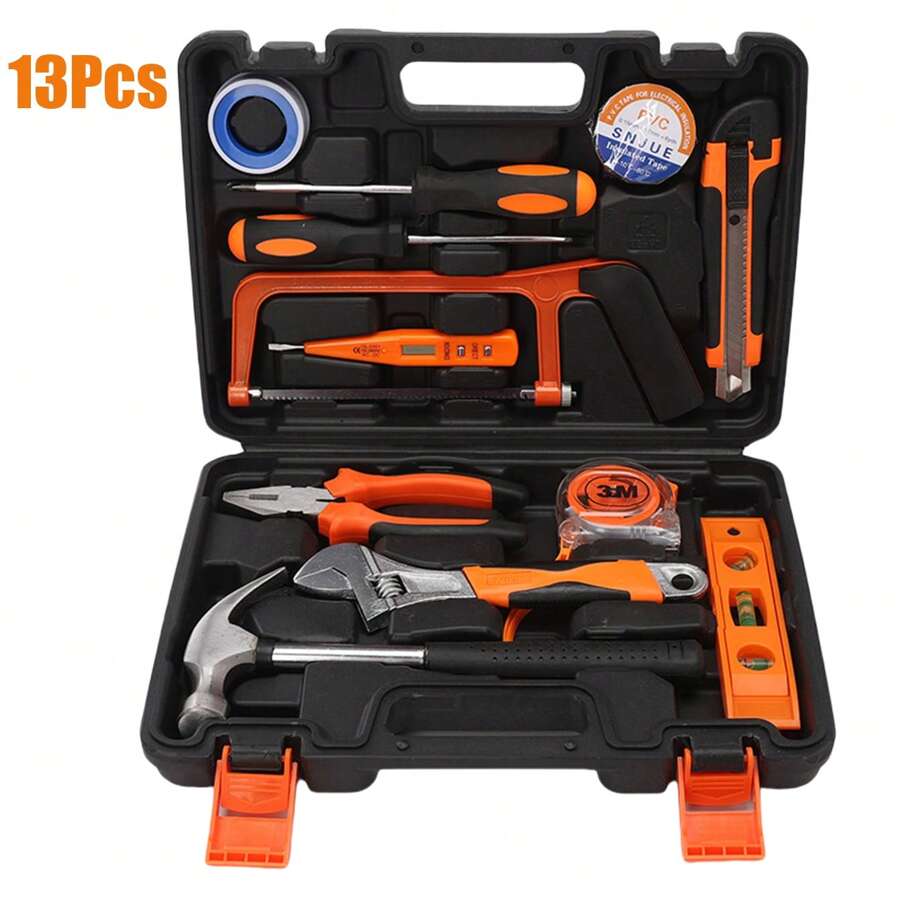 Juego De Herramientas Para El hogar, Kit De Herramientas Mecánicas Básicas de 13 Piezas Con Caja ...