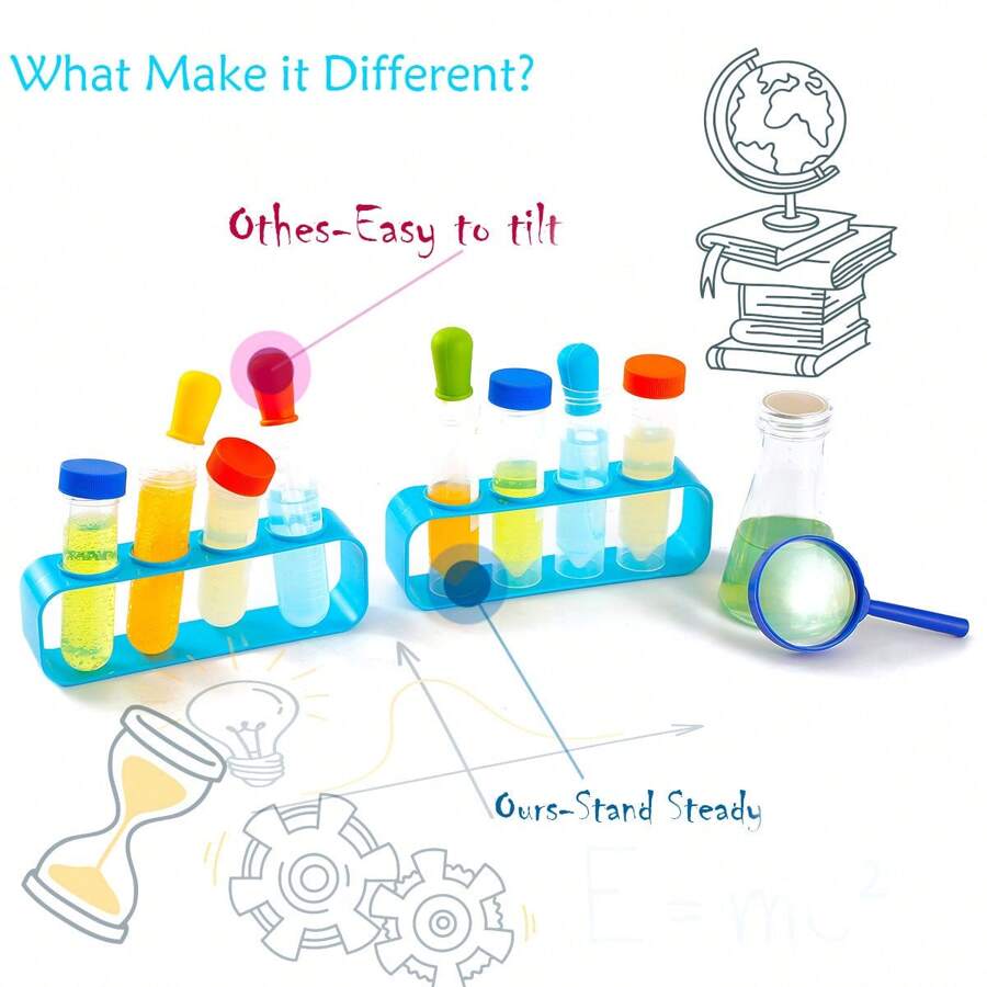 Reusable 50ml PP Material Test Tube, Test Tube Rack, 5ml Marked ...