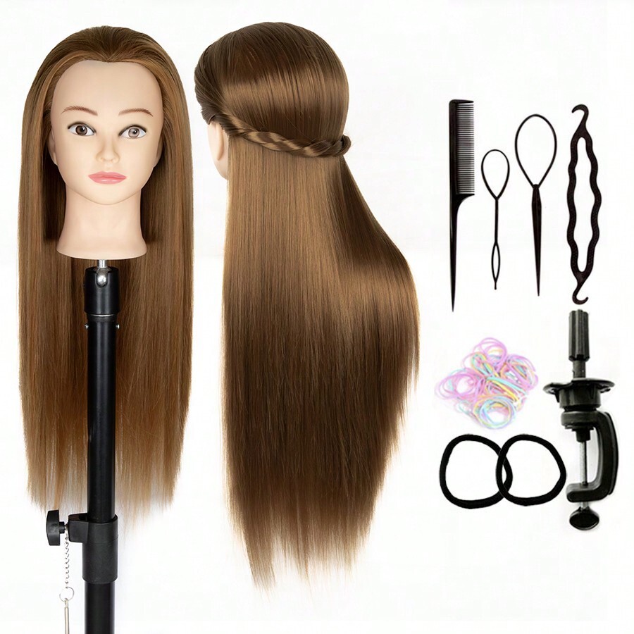 Hair Styling Practice Mannequin Head With 24inch Synthetic Fiber Hair ...