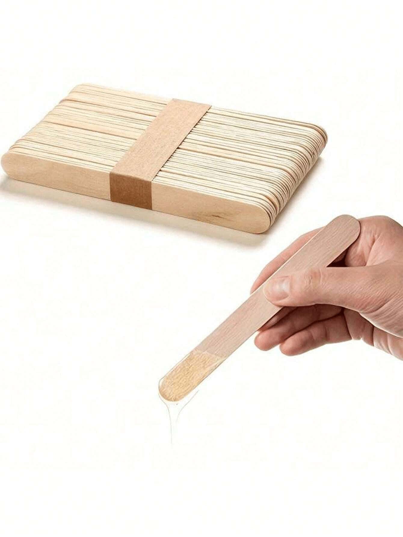 200pcs-114mm Waxing Wooden Stick, Wooden Wax Scraper Applicator, Body ...