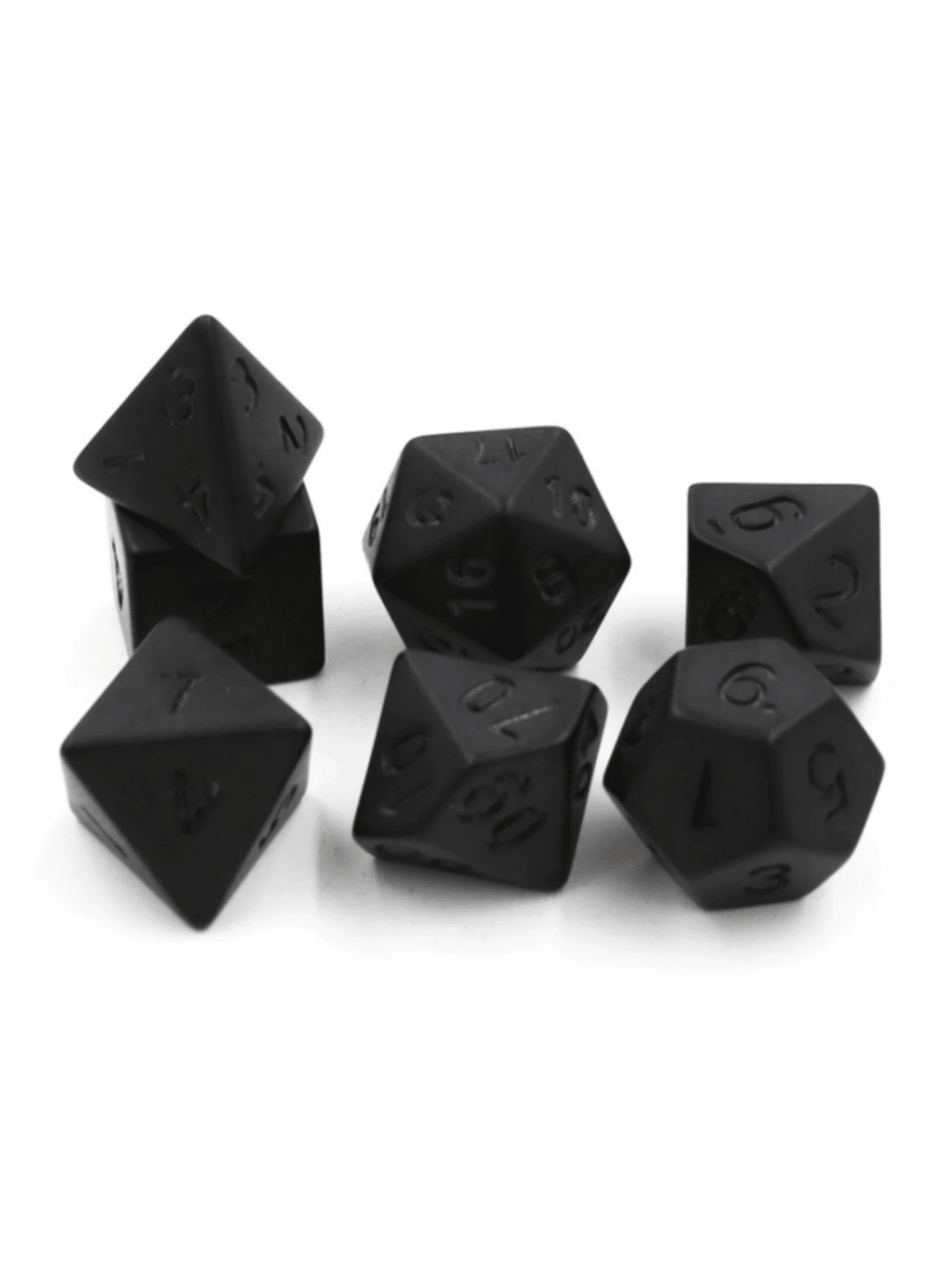 7 Pcs Matte Black Dice Set D4 D6 D8 D10 D% D12 D20 Digital Dice ...
