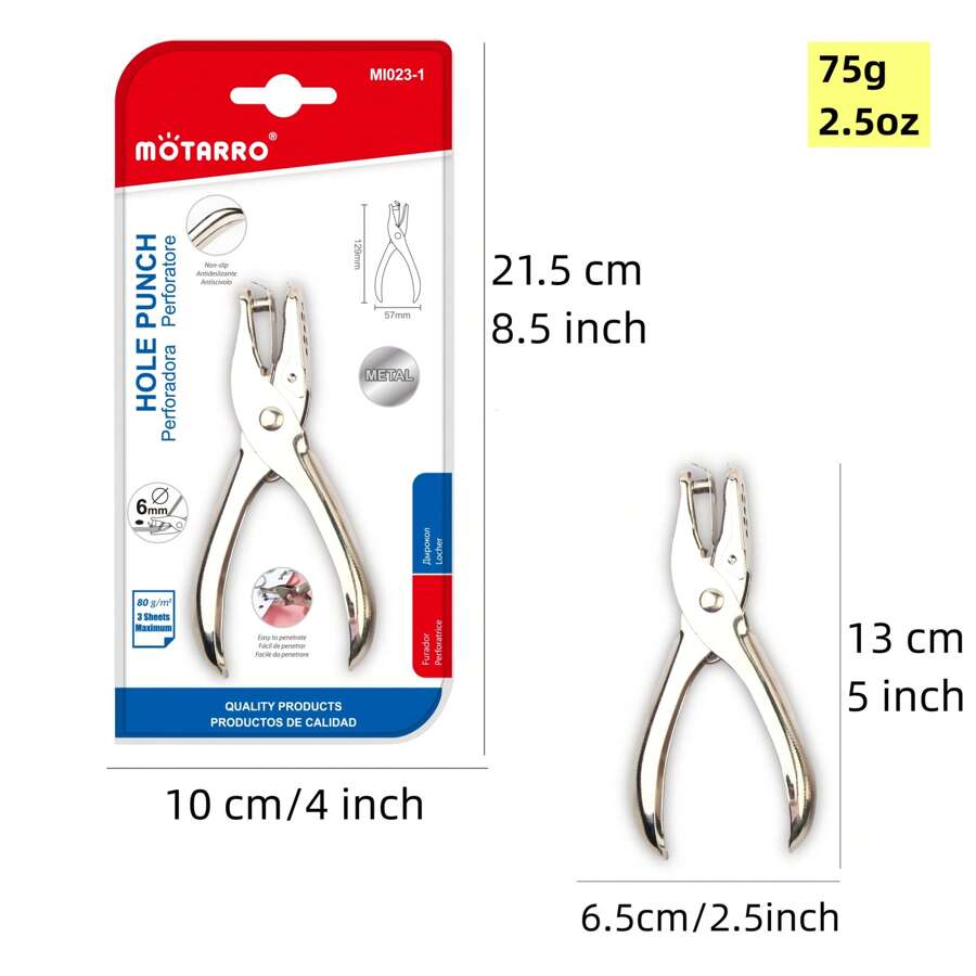 Motarro* 1pc Hand-Operated Small Metal Hole Punch, Single-Hand Held ...