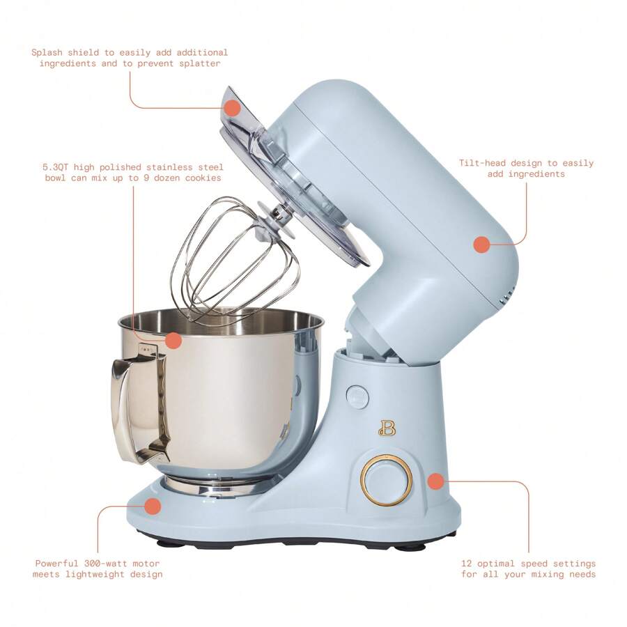 Beautiful 5.3 Qt Stand Mixer, Lightweight & Powerful With Tilt-Head ...