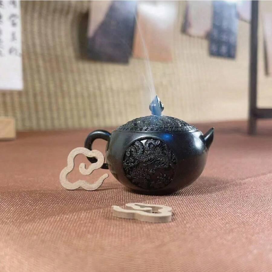 Teapot Shape Incense Burner, Mini Vintage Cone Charcoal Incense Burner ...