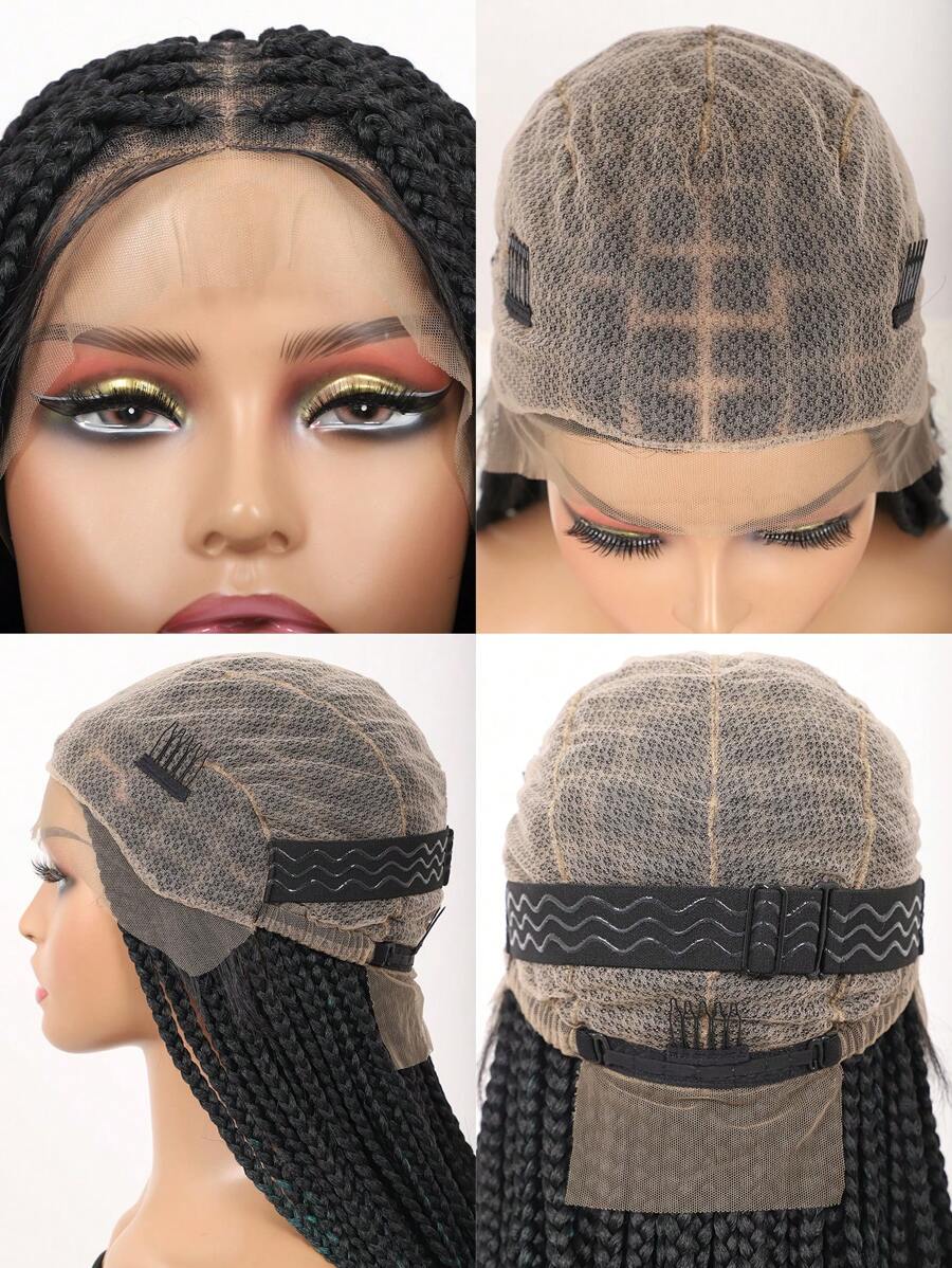 Full Double Lace Front Box Braided Wigs For Women 36 Inches Knotless ...