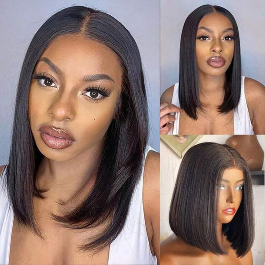 PAZAT Bob Wig Human Hair 13x4 Frontal Lace Wig Human Hair 180 Density ...