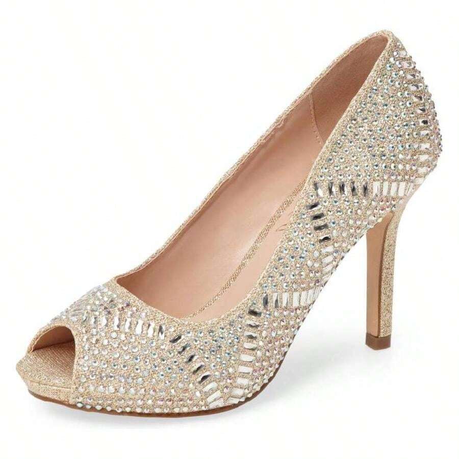 Steve Madden Lauren Lorraine Paula-4 Rhinestone Embroidered Open Toe ...