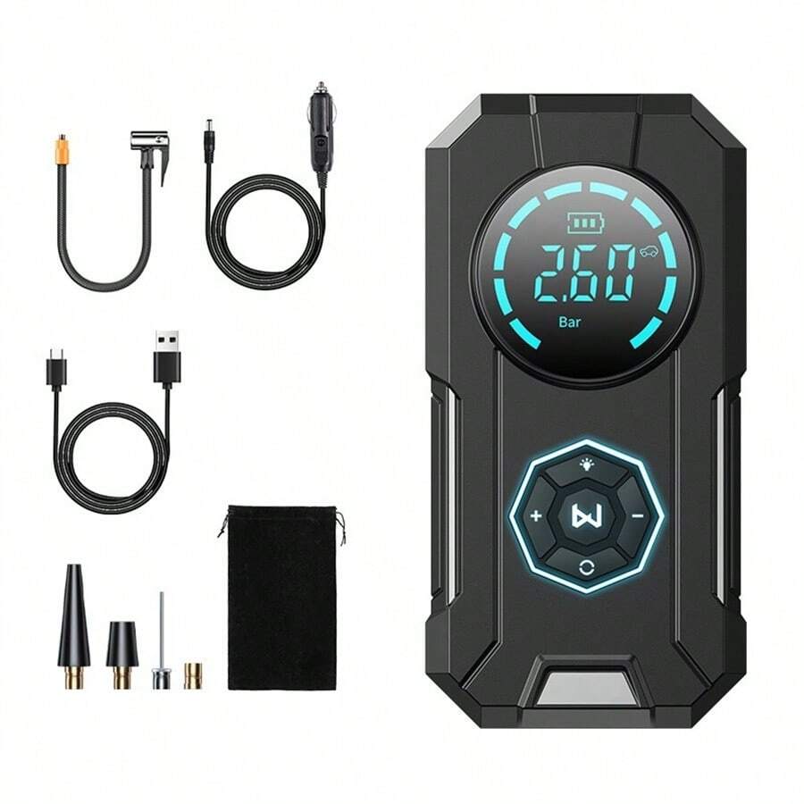 Mini Portable Digital Air Compressor - USB Rechargeable - Professional ...