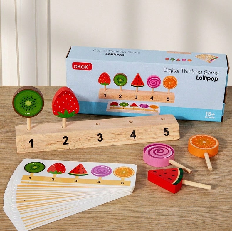 1 Set Wooden Ice Lolly & Lollipop Sorting Early Education & Color ...