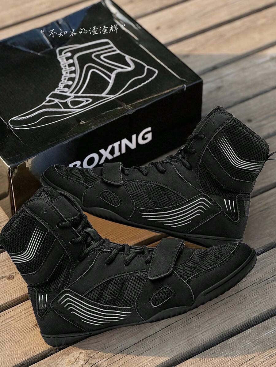 TACHUAN Professional Wrestling Shoes, Unisex High-Top Boxing Shoes ...