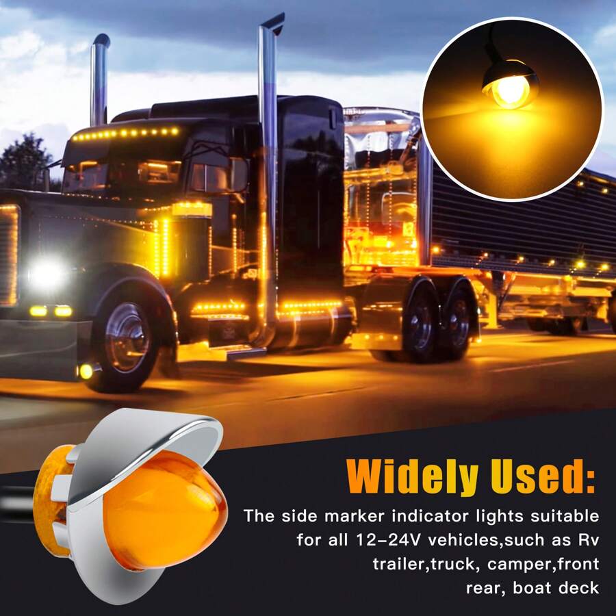 20PCS Side Marker Car Lights Front Rear Indicators Light For Truck Bus ...