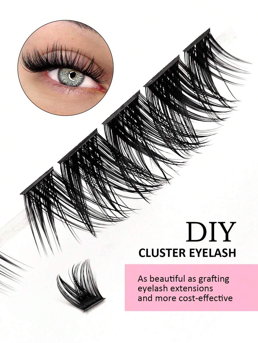 200Pcs D Curl Lash Clusters Individual Eyelashes Clusters Wispy DIY ...