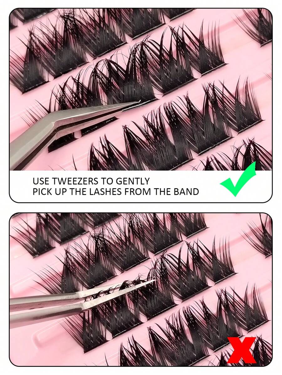 200Pcs D Curl Lash Clusters Individual Eyelashes Clusters Wispy DIY ...