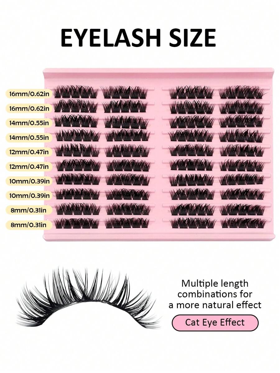 200Pcs D Curl Lash Clusters Individual Eyelashes Clusters Wispy DIY ...