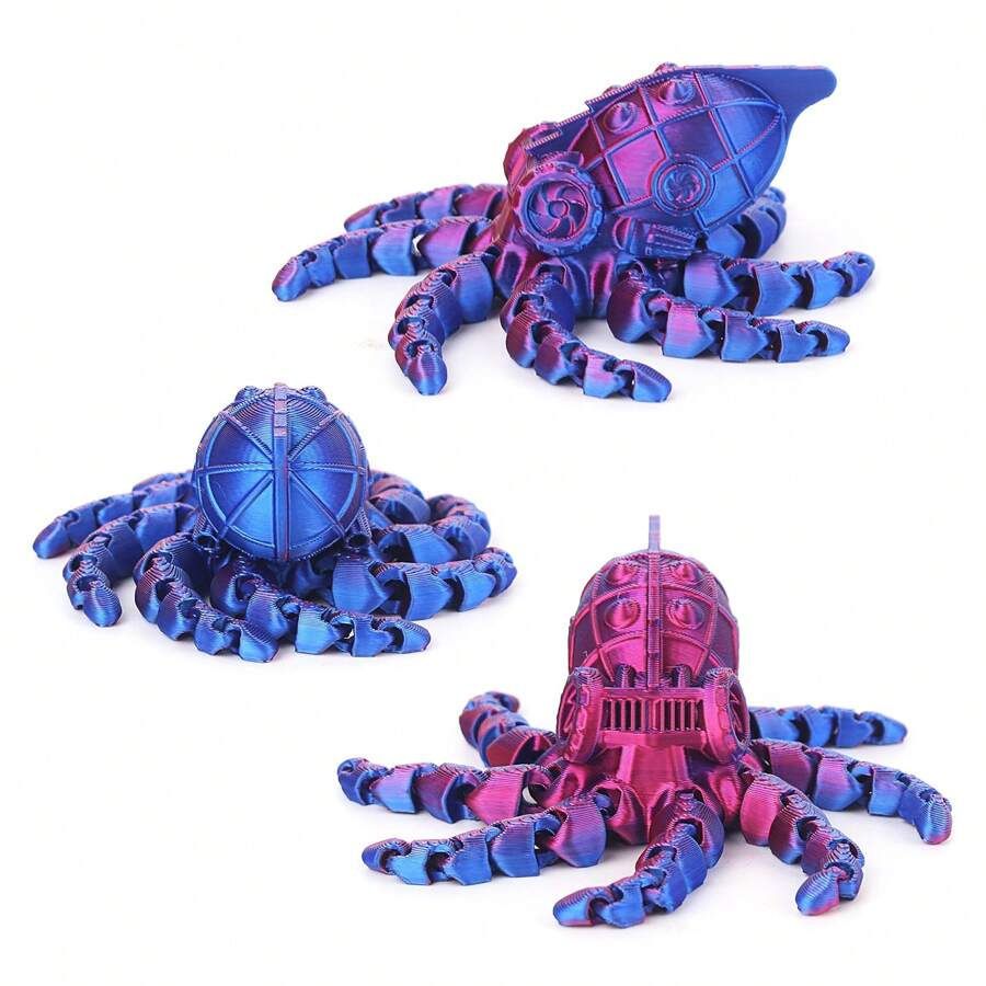 3D Printed Mechanical Octopus, Realistic Ocean Creature Model With ...
