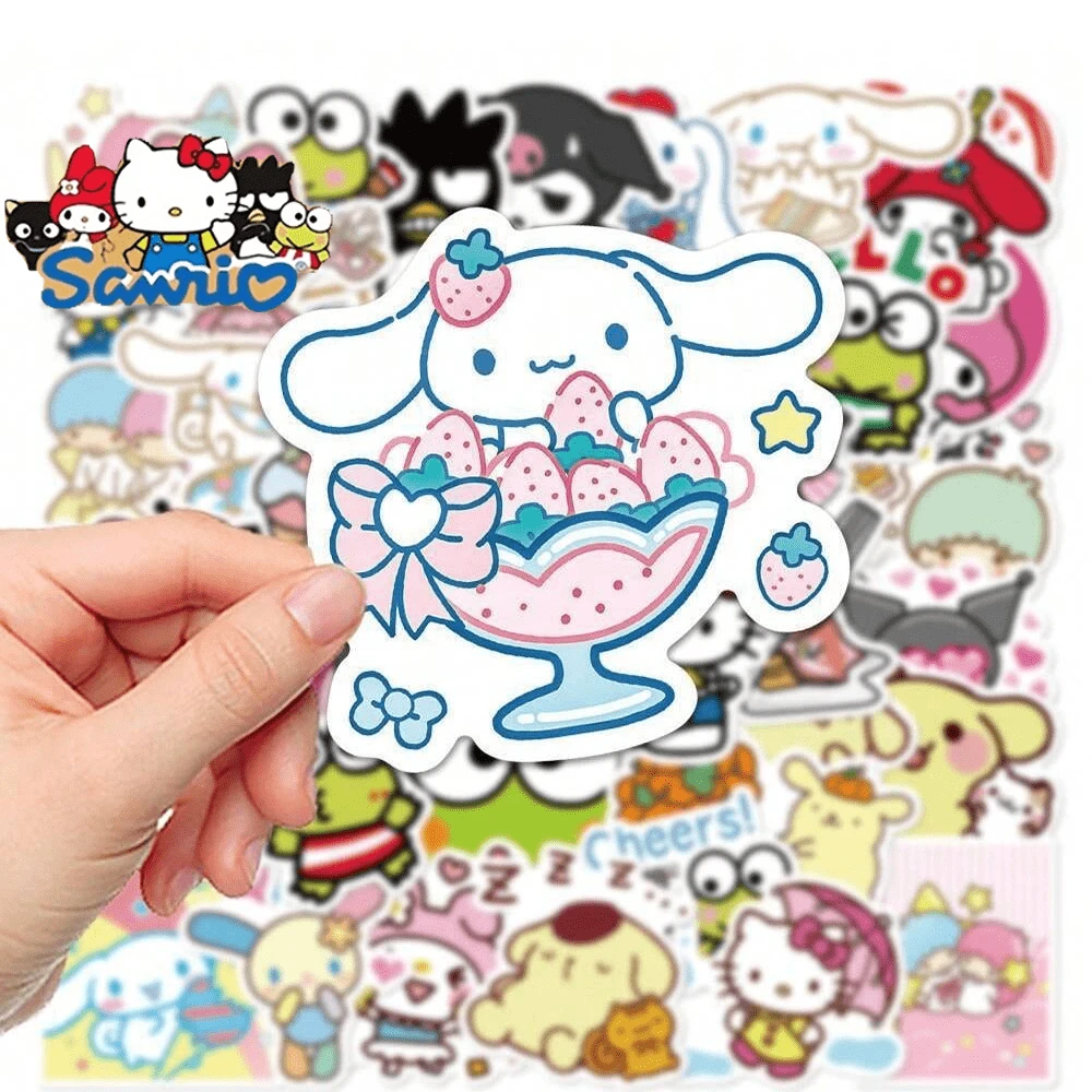Sanrio ชุดสติกเกอร์การ์ตูน Sanrio 100 ชิ้น - Hello Kitty, Kuromi ...