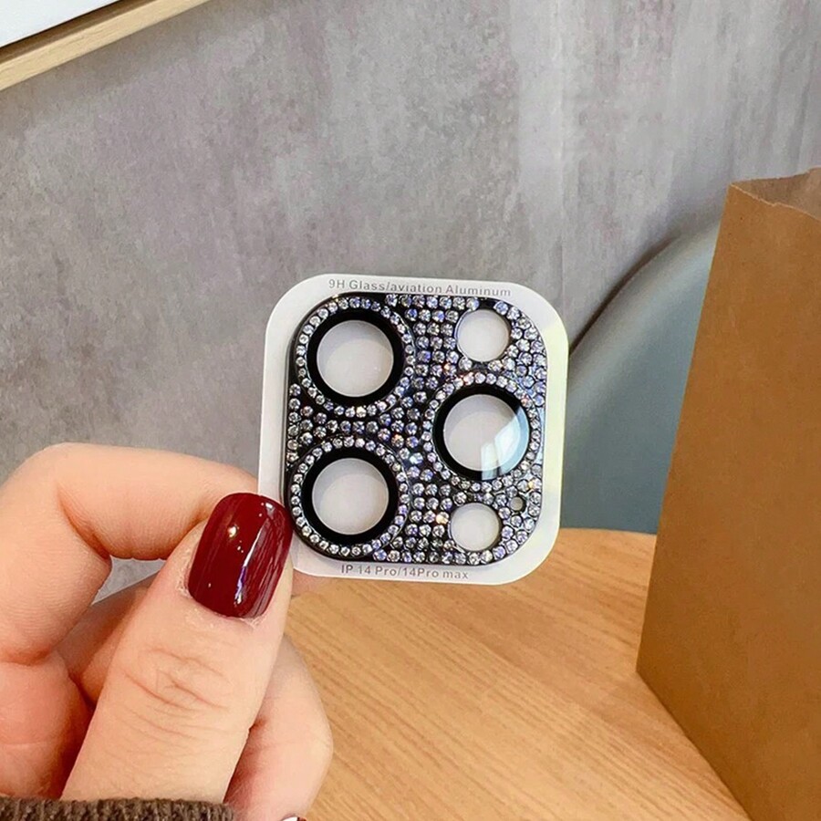 1pc Rhinestone Integrated Lens Protective Film Lens Tempered Glass