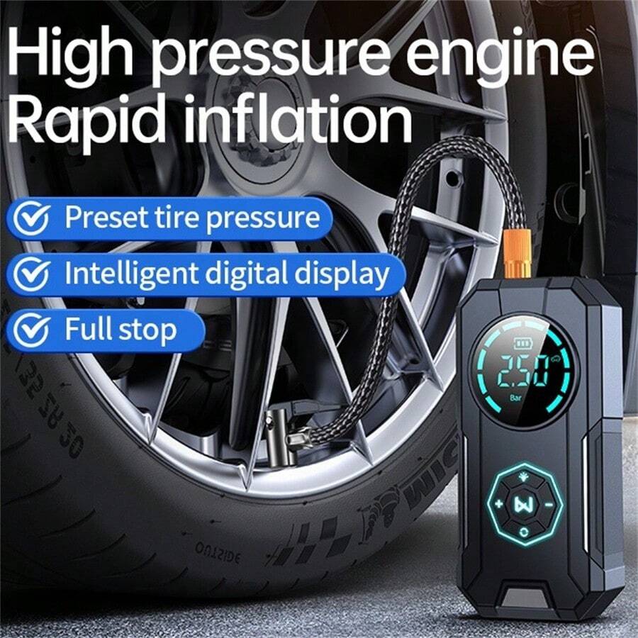 Mini Portable Digital Air Compressor - USB Rechargeable - Professional ...