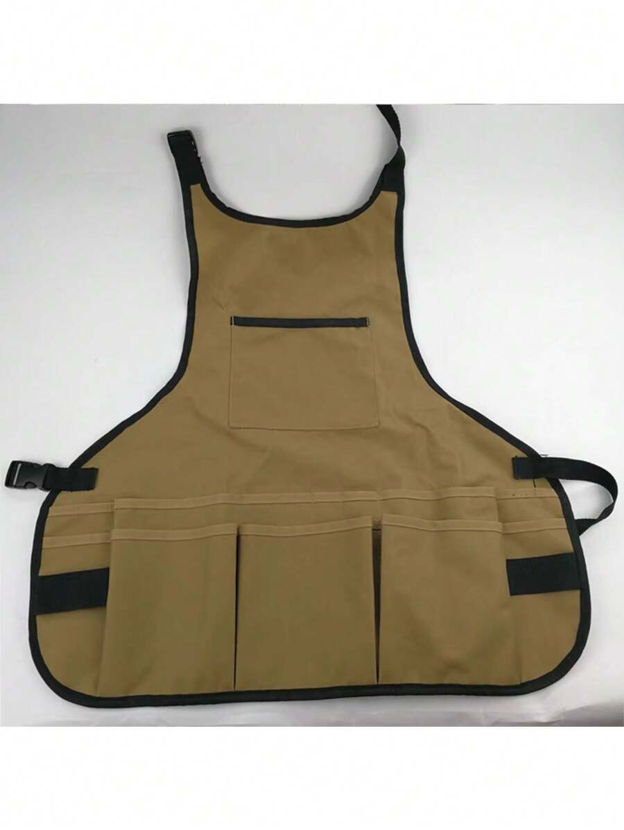 1PC Technician Large Apron Khaki Large Capacity Simple Tool Apron Multi ...