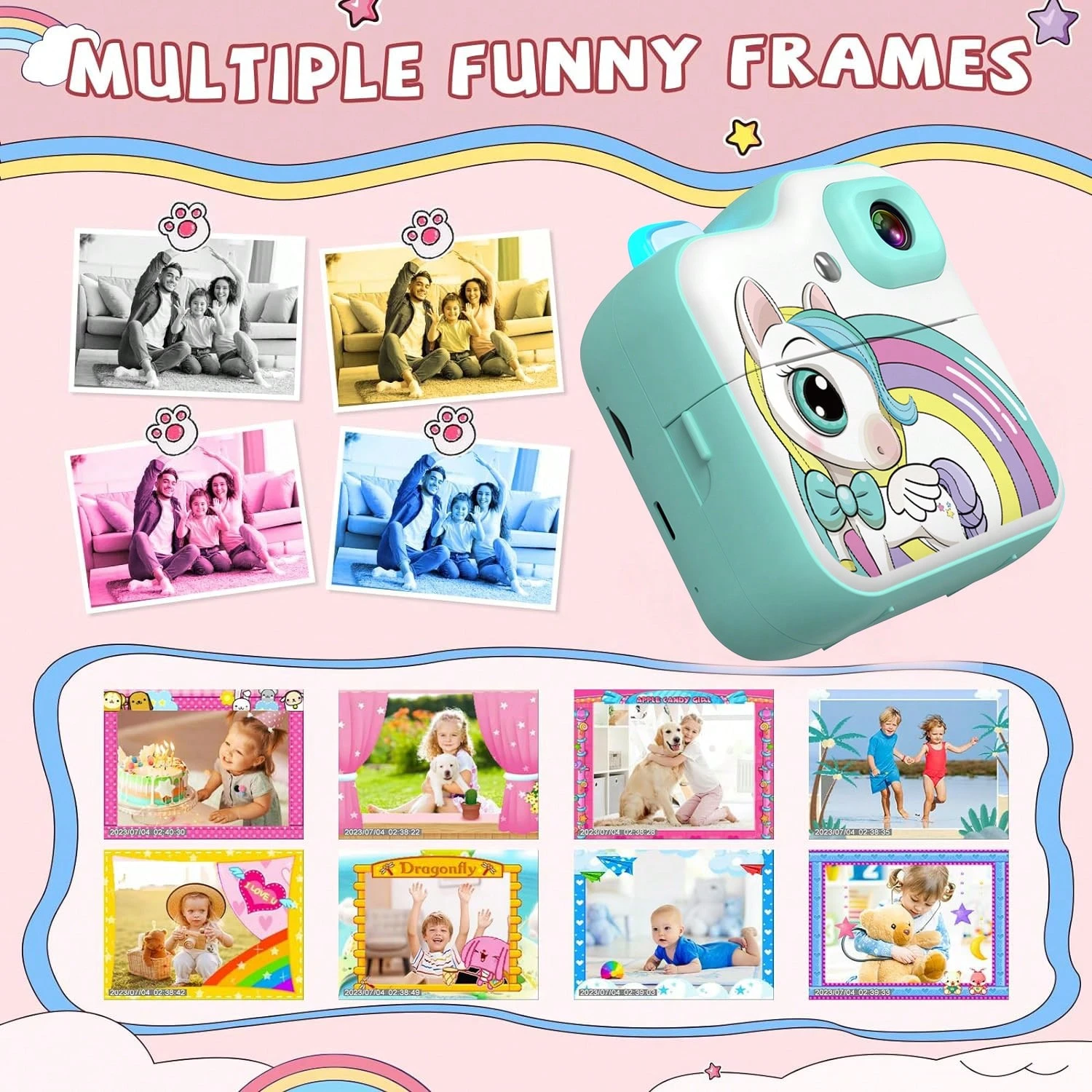 Instant Print Camera For Kids, Christmas Birthday Gift For 6 7 8 9 10 ...