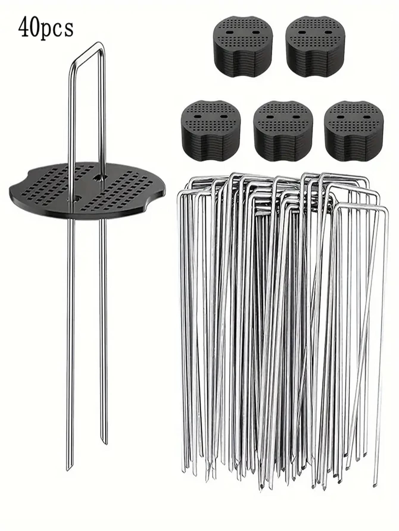 40pcs Heavy-Duty Garden Landscape Nails - Rust-Resistant Galvanized ...