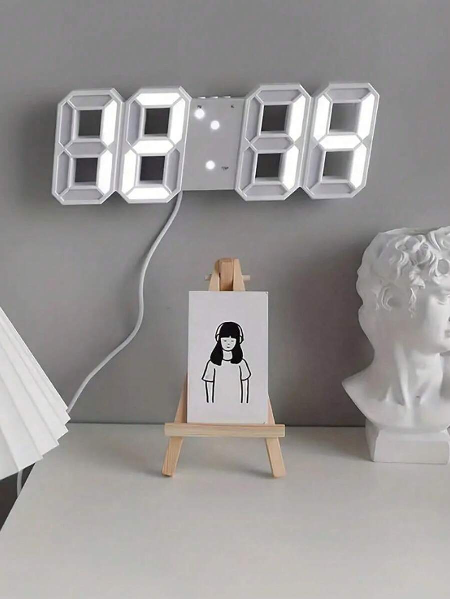 Reloj de pared LED numérico 3D, reloj despertador digital creativo ...