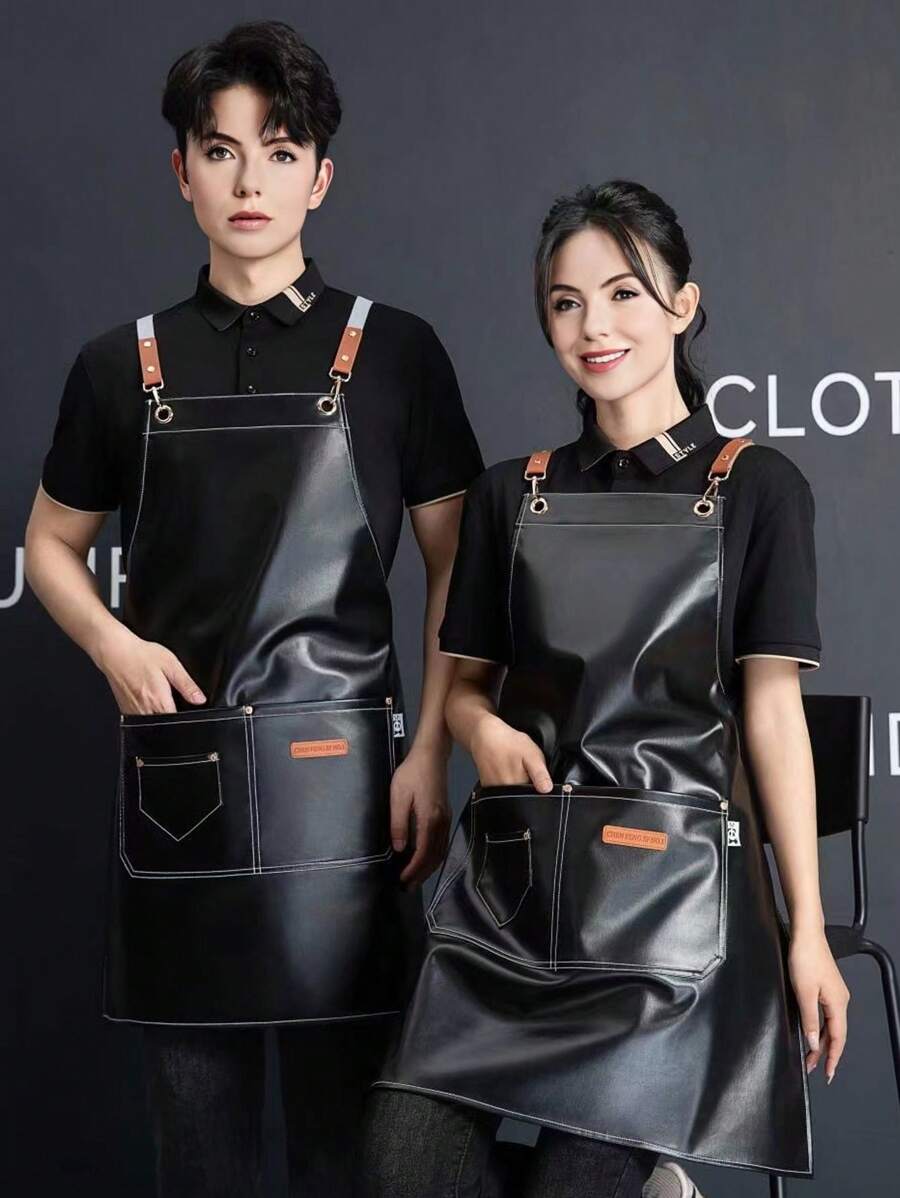 PU Waterproof, Oil-Proof Soft Leather Apron, For Restaurant, Kitchen ...