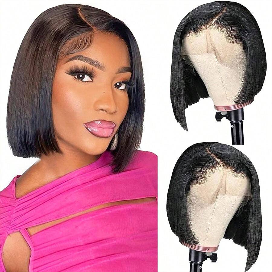 PAZAT Bob Wig Human Hair 13x4 Frontal Lace Wig Human Hair 180 Density ...