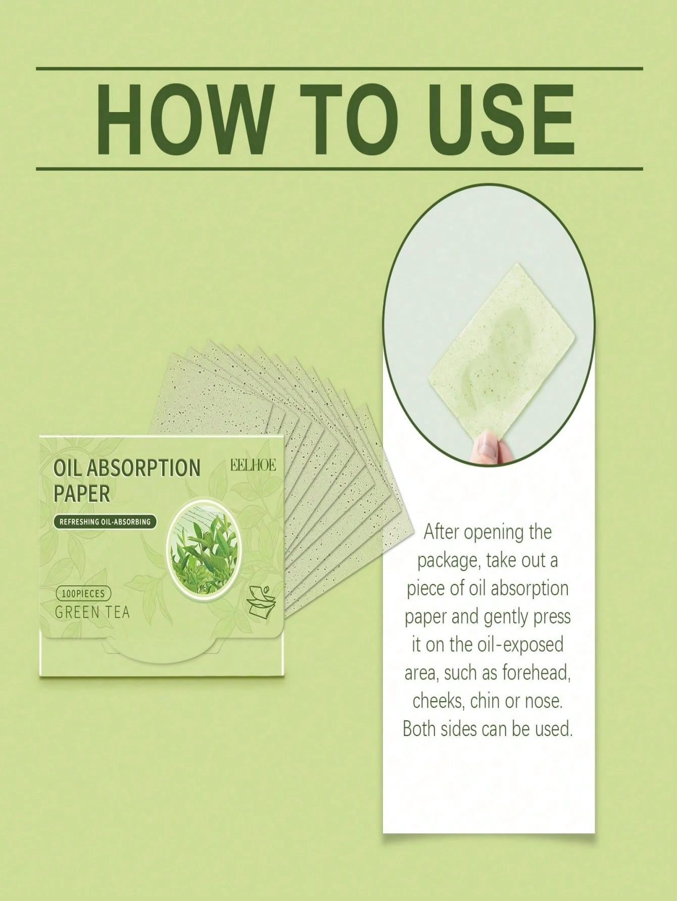 Face Blotting Paper With Powder Puff & Mirror, Oil Absorbing ...