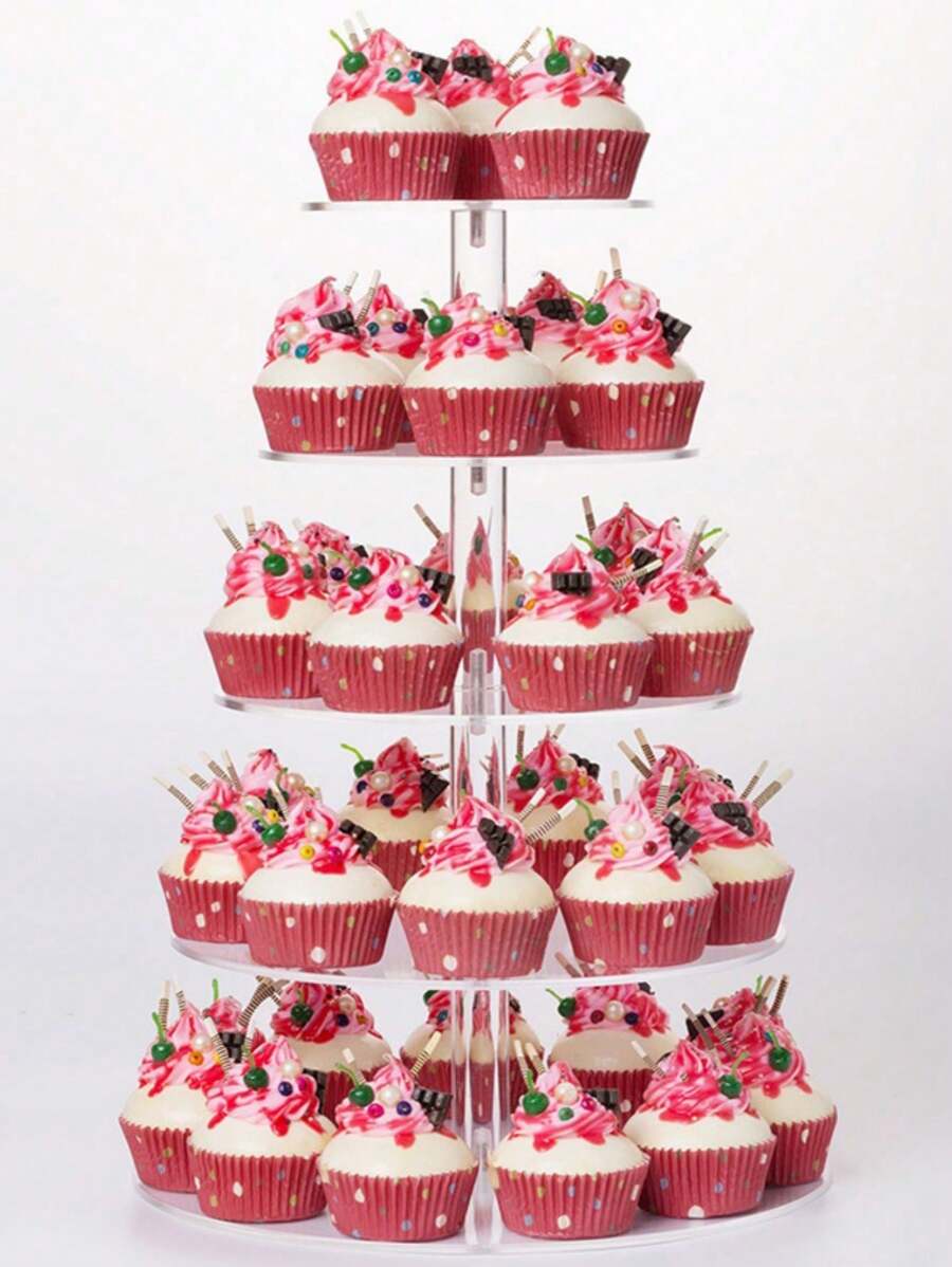 Round Acrylic Dessert Cupcake Stand, Multilayer Cake Display Rack For ...