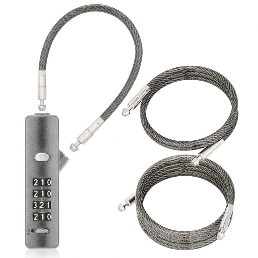 Tcyoatoa 1 Set 4-Digit Password Steel Cable Lock With 3 Different ...