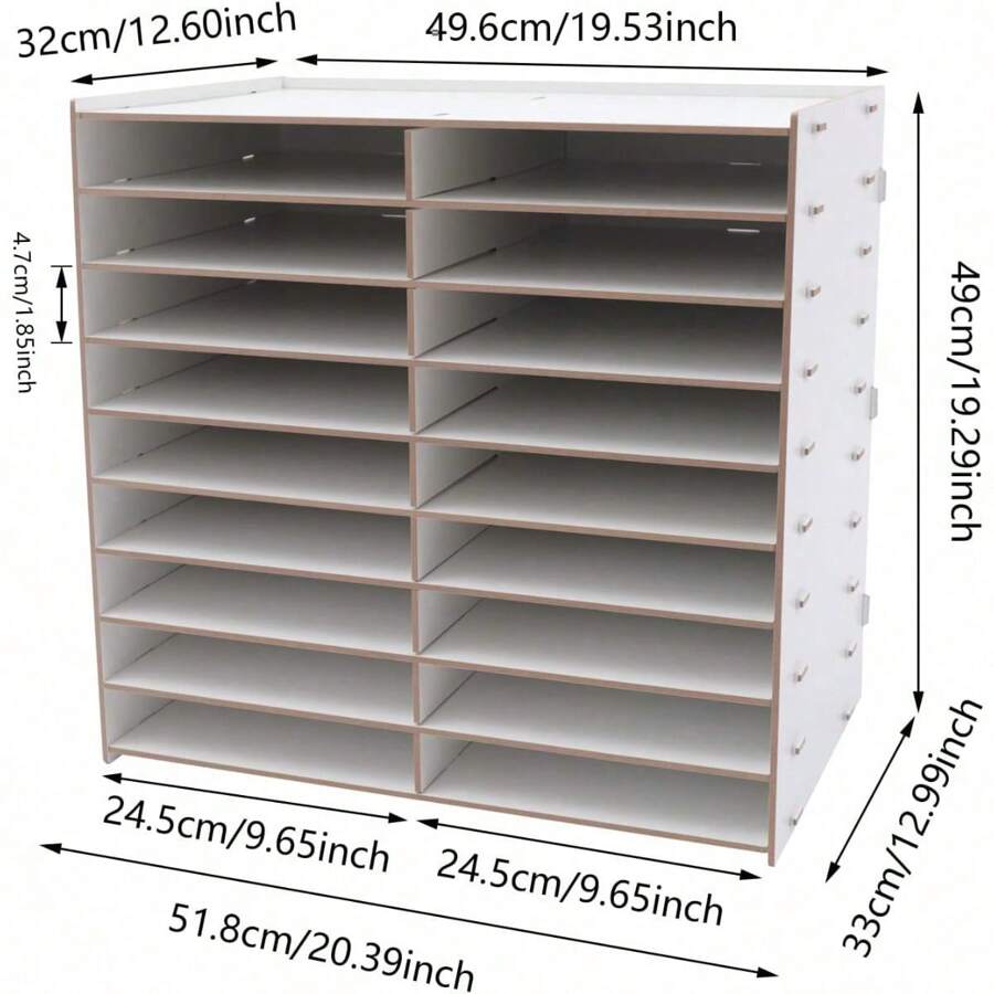Wooden Paper Desktop Office Mail Tray Sorter, Literature Sorter Storage ...
