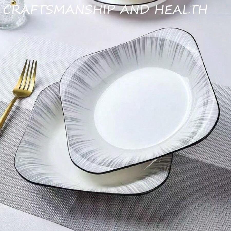 Gradient Gray Square Plate, Modern Stylish Viral Elegant High-End ...