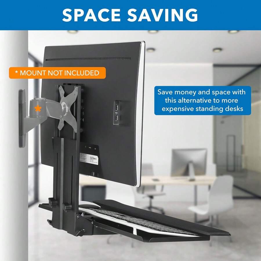 Monitor And Keyboard Wall Mount, Height Adjustable Standing VESA ...