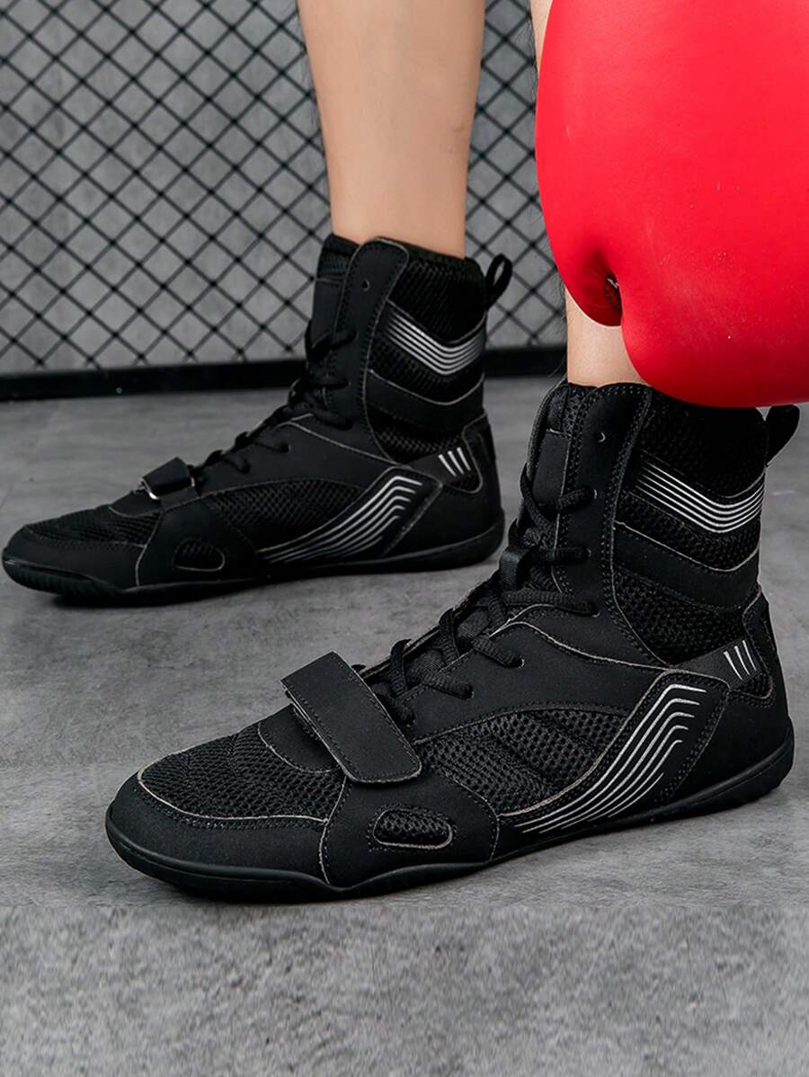 TACHUAN Professional Wrestling Shoes, Unisex High-Top Boxing Shoes ...