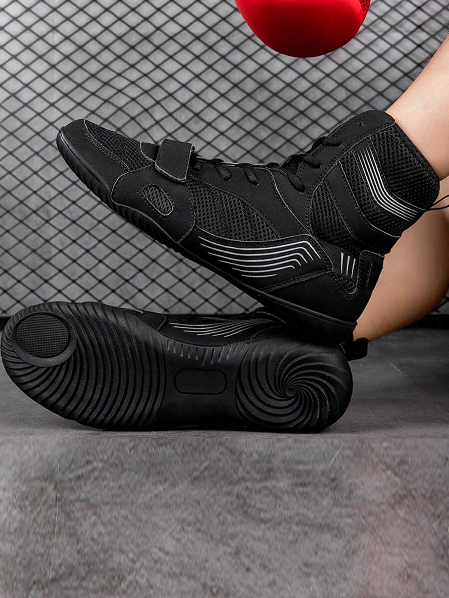 TACHUAN Professional Wrestling Shoes, Unisex High-Top Boxing Shoes ...