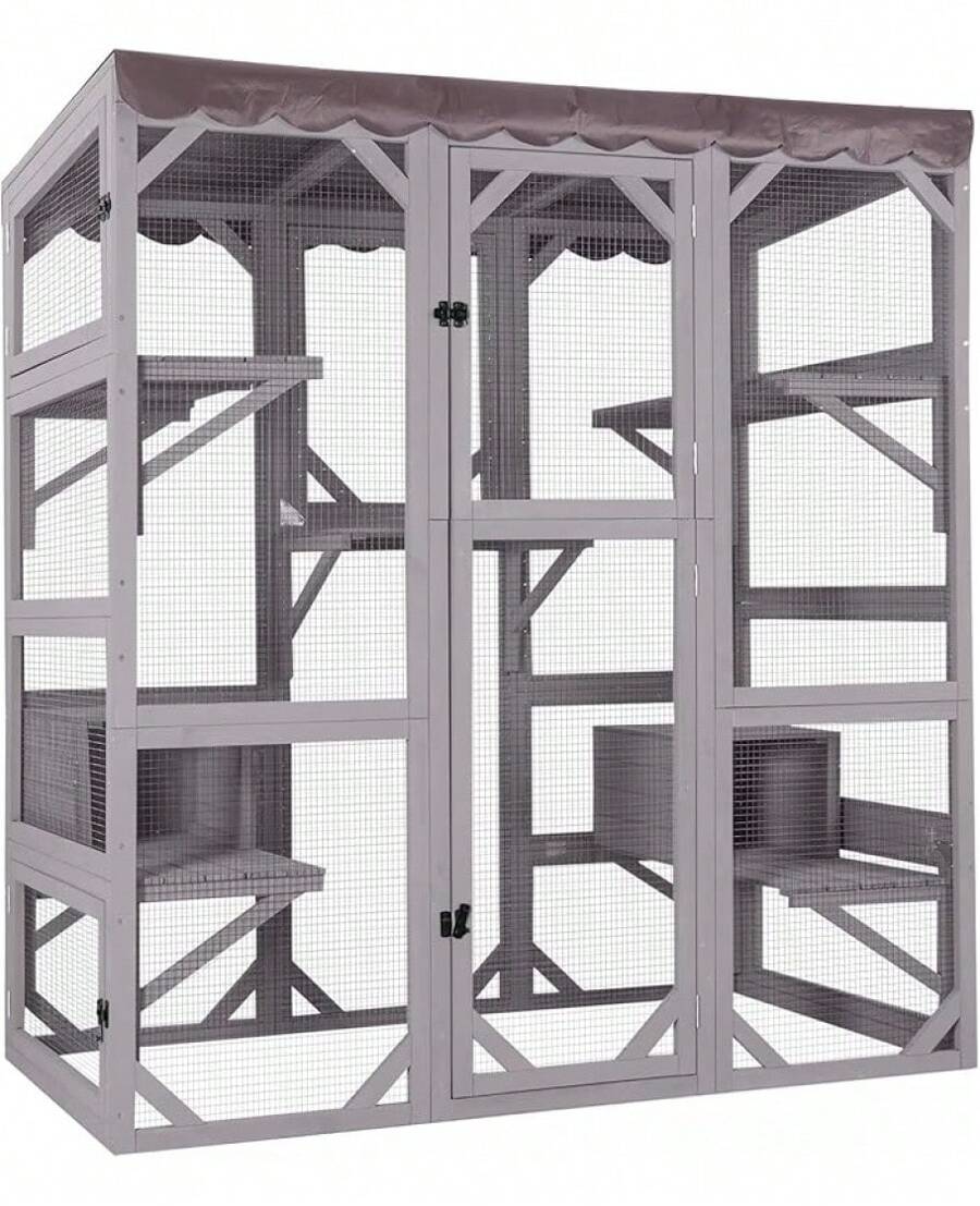 Aivituvin Catio Outdoor Cat Enclosure Large Cat House For Mulitiple