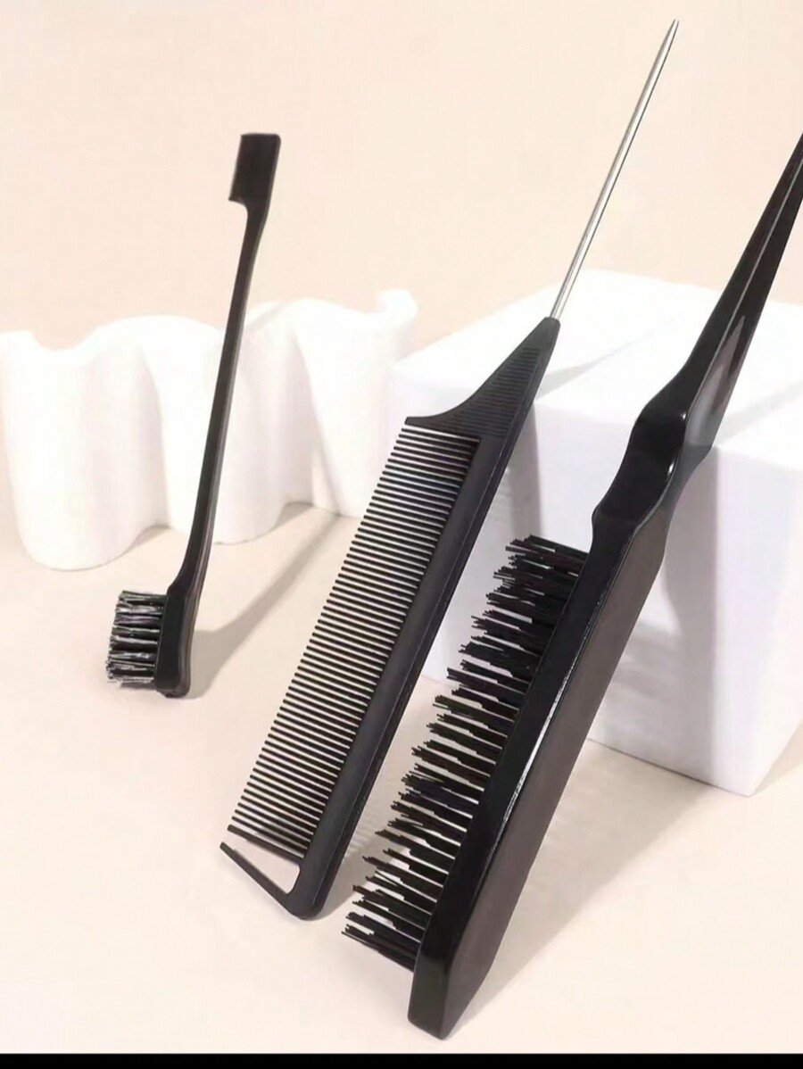 3 Pcs Slick Back Hair Brush Set Edge Control Brush Teasing Comb For ...