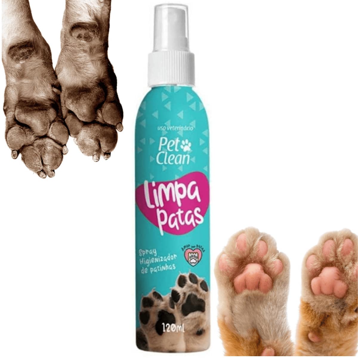 Limpa Patas Cães e Gato Limpador de Patinhas PetClean 120ml | SHEIN Brasil