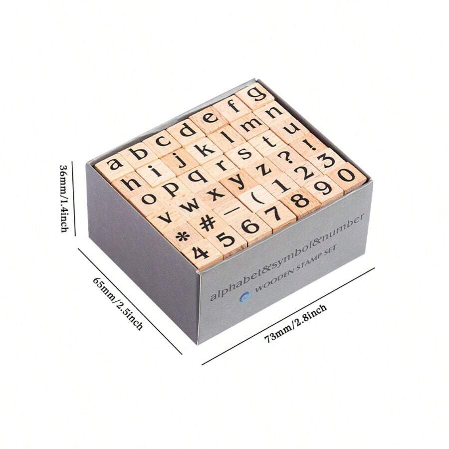 42 pièces Ensemble de tampons alphabet en bois, lettres majuscules et ...