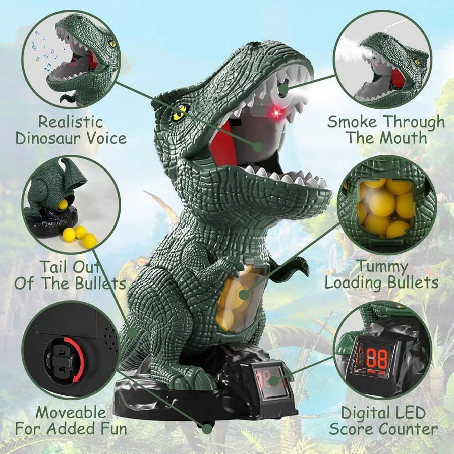 Dinosaur Themed Soft Bullet Air Powered Shooting Game Blaster ...