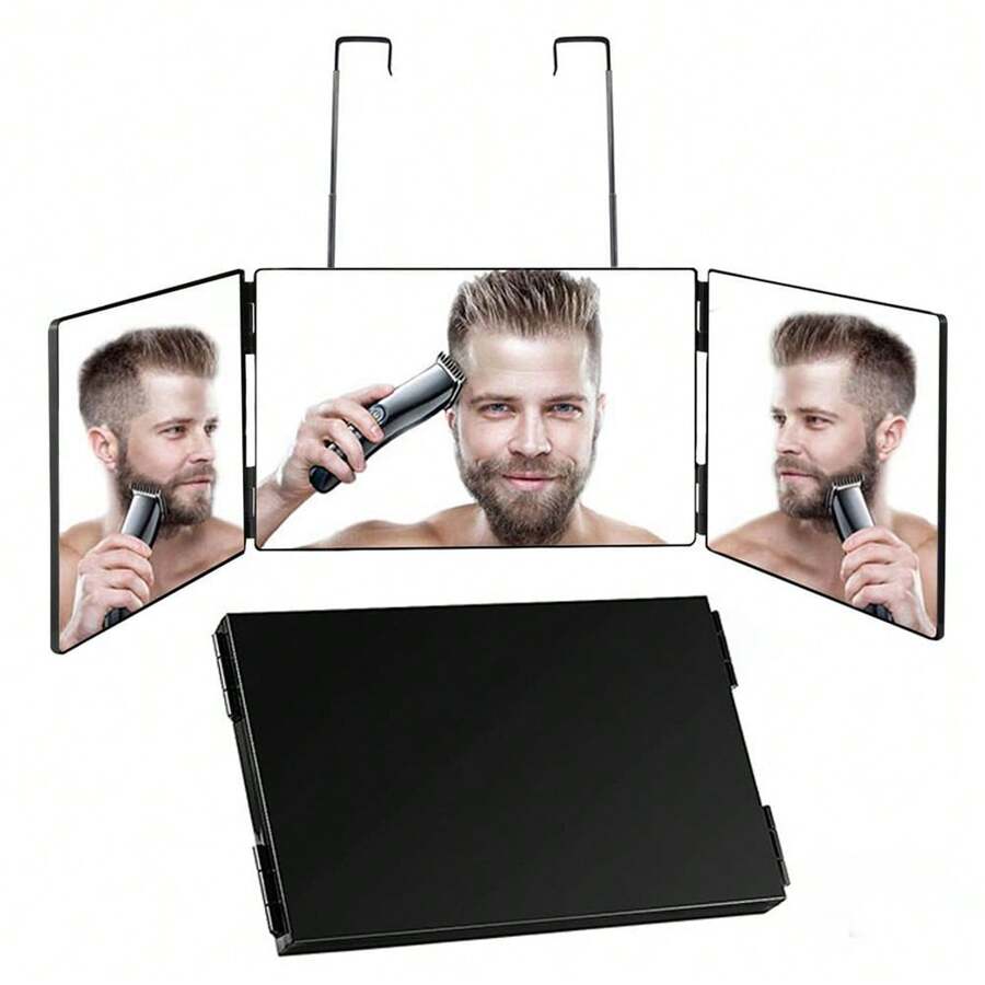 3 Way Mirror For Hair Cutting, 360 Trifold Barber Mirrors 3 Sided ...