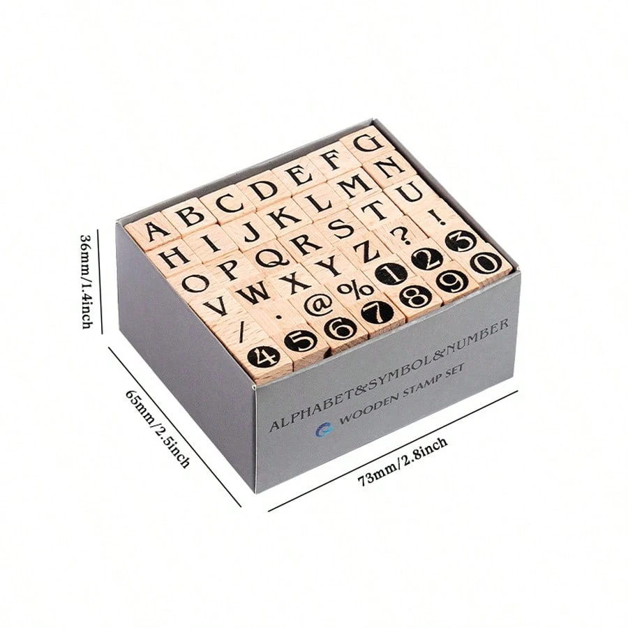 Juego de 42 sellos de madera con letras mayúsculas y minúsculas y símbolos, sellos de goma, para ...