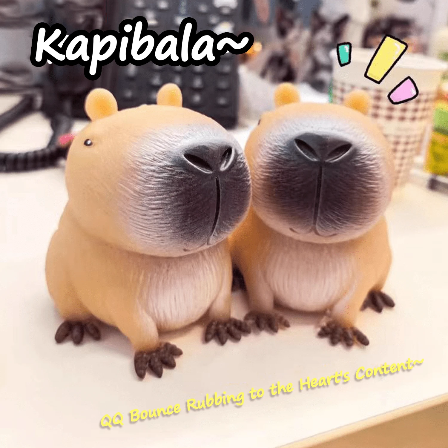 1pc Cute Capybara Squishie, Stress Relief Squeeze Ornament, Reactive ...